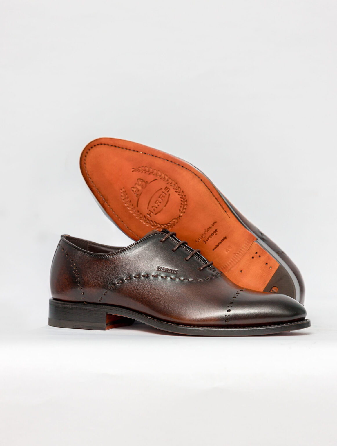 Harris French leather and brouge details Oxford Shoe – Boulevard Mens Wear