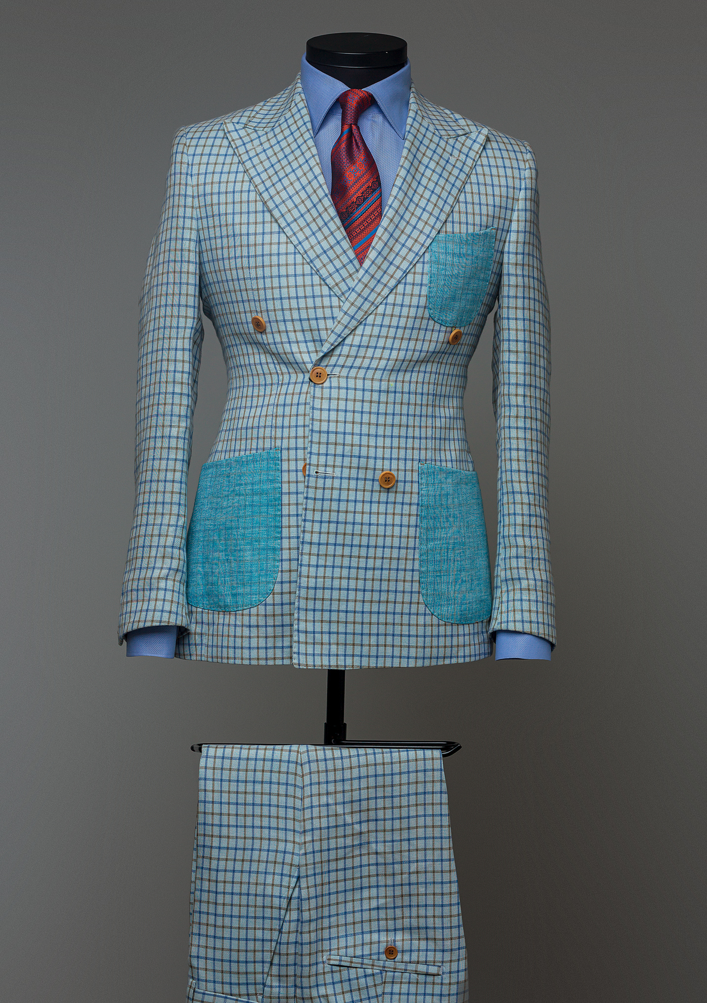 Pearl White Checked Fernando suit. – Boulevard Mens Wear